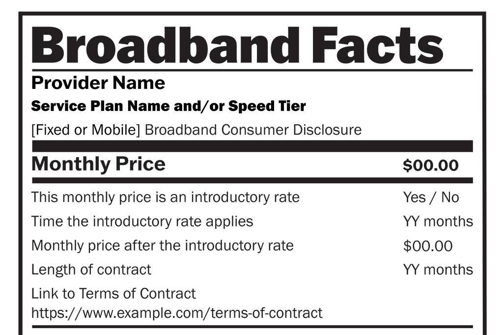 Per New FCC Rule, Internet Service Providers Must Display Broadband ...